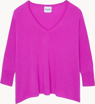 Kujten Pull cachemire femme col V oversize - Pull Minie