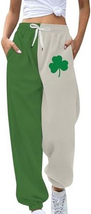 Generic HUIFUAO Pantalon de surv&ecirc;tement de la Saint-Patrick pour femme, pantalon de jogging tr&egrave;fle dr&ocirc;le, costume irlandais de St Paddys, pantalon de tr&egrave;fle i