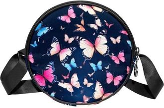 Generic Sac &agrave; bandouli&egrave;re rond pour femme, petit sac &agrave; bandouli&egrave;re avec fermeture &eacute;clair, bretelles r&eacute;glables, style d&eacute;contract&eacute;, pour femmes et filles
