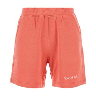 Sporty & Rich Femme, Shorts, Rose, Taille: 36 FR Shorts en Coton Stretch Rose Saumon