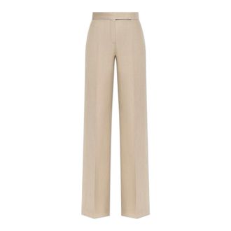 Max Mara Femme, Pantalons, Beige, Taille: 34 FR Angus Linen Pantalons