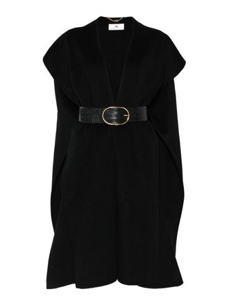 Elisabetta Franchi Manteau Au Genou - Noir