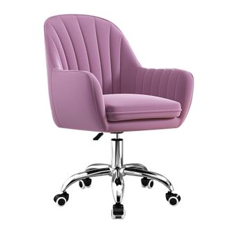 Generic Ergonomischer B&uuml;rostuhl aus Samt, h&ouml;henverstellbar, drehbar, f&uuml;r Wohnzimmer und Homeoffice, weich gepolsterte, mittelhohe R&uuml;ckenlehne, stilvoller Komf