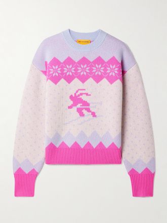 Guest In Residence Downhill Pullover Aus Einer Woll-kaschmirmischung In Jacquard-strick - Pink