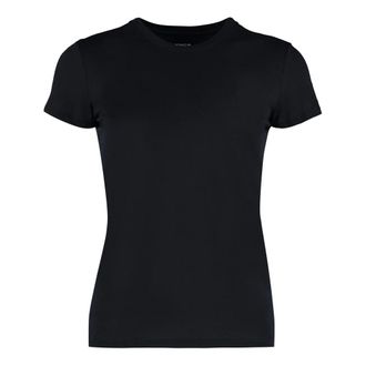 Vince Geripptes Baumwoll-Crew-Neck T-Shirt - - Tops - Damen - Schwarzk - M