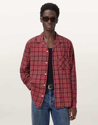 AllSaints Felix - Chemise &agrave; manches longues - Rouge