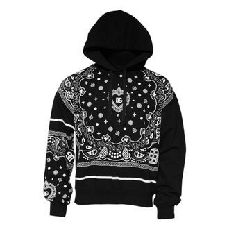 Dolce & Gabbana Schwarzer Bandana Kapuzenpullover Herren Sweatshirt Pullover - - Sweatshirts & Hoodies - Herren - Schwarzk - S