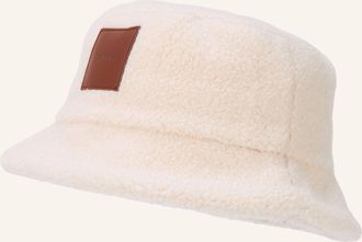 Calvin Klein Bucket-Hat Aus Teddyfell weiss