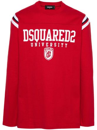 Dsquared2 t-shirt Varsity &agrave; logo imprim&eacute; - Rouge