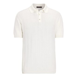 Oscar Jacobson Gestreiftes Poloshirt in Schneewei&szlig; - - Tops - Herren - Wei&szlig; - L