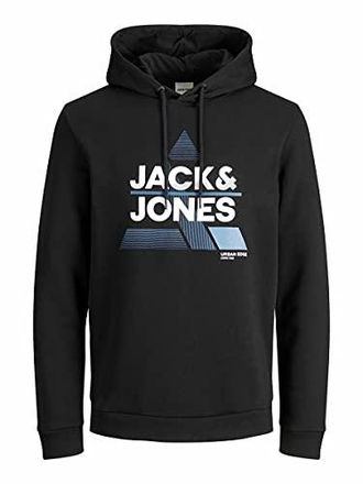 Jack & Jones Jcoretail Nov Ltn Sweat &agrave; capuche, pour homme, Black Star, L