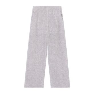 Emporio Armani Femme, Pantalons, Gris, Taille: 36 FR Pantalon Large en Gaze de Lin