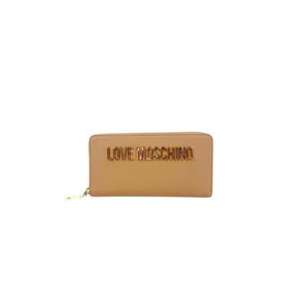 Love Moschino Femme, Accessoires, Brun, Taille: ONE Size Portefeuille zipp&eacute; en mati&egrave;re synth&eacute;tique avec porte-cartes et porte-monnaie