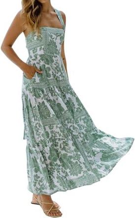 Generic Robe boh&egrave;me 2026 pour femme, style boh&egrave;me, coupe ample, bretelles spaghetti r&eacute;glables, robe d&eacute;t&eacute; d&eacute;contract&eacute;e pour la plage, rose, XL