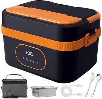 Generic Bo&icirc;te &agrave; d&eacute;jeuner chauffante sans fil, bo&icirc;tes &agrave; d&eacute;jeuner chauffantes rechargeables de 1500 ml avec &eacute;cran daffichage LED et 18 000 mAh, r&eacute;servation/chau