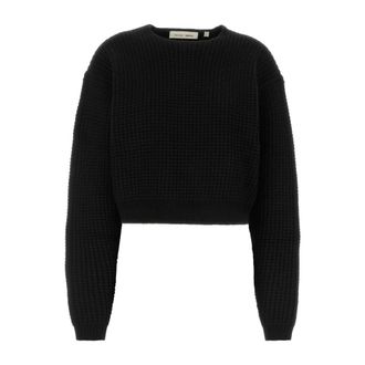 Fear of God Femme, Pulls, Noir, Taille: 36 FR Heavy Waffle 90s Crewneck Sweater