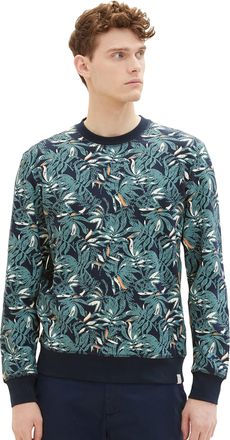 Tom Tailor Herren 1035631 Sweatshirt, 31270 - Navy Green Big Leaf Design, XXL
