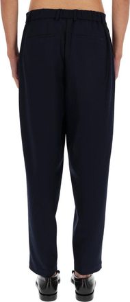 HUGO BOSS Relaxed Fit Wool Blend Trousers - Blue