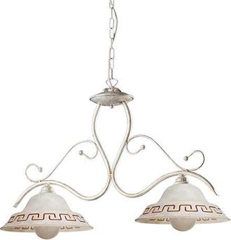 Onli Giorgio Billard-Kronleuchter, Metall Glas, E27, Elfenbein, 80 x h 100 cm