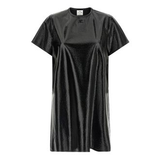 Courr&egrave;ges Vinyl Mini Kleid - - Dresses - Damen - Schwarzk - M