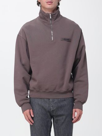 Jacquemus Sweatshirt &agrave; col montant en coton avec zip et coupe d&eacute;contract&eacute;e