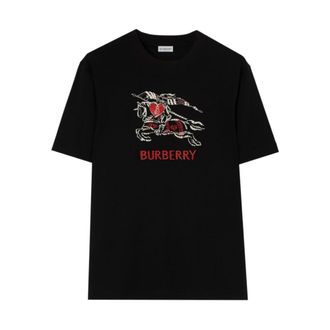 Burberry Heart Knight Baumwoll-T-Shirt - - Tops - Herren - Schwarzk - S