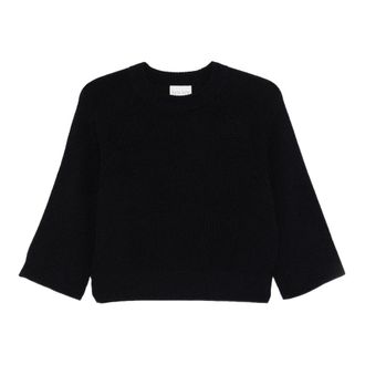 Forte_Forte Round-Neck Strickwaren - - Knitwear - Damen - Schwarzk - S