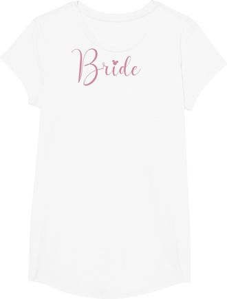 Disney Mickey And Friends Bride Cursive Pink Text Logo T-Shirt