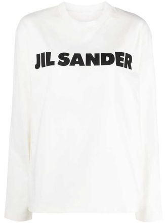 Jil Sander Sweat-shirt en coton avec logo imprim&eacute;