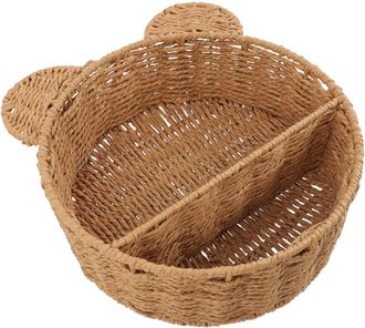 Cabilock Geflochtenes Wandregal Katzenform Schwebendes Rattan Hängekorb Wohnzimmer Badezimmer Dekoration Landhausstil Deko Gäste-wc Regal Für Pflanze Und Aufbe