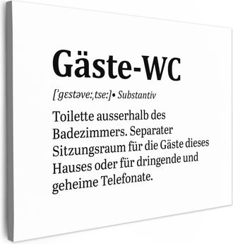 MuchoWow © Leinwandbilder 40x30 cm Wall Art Decoration Bilder für die Wand Badezimmer WC Toilette Deko Canvas Painting Wanddekoration Zitat - Definition - Klop
