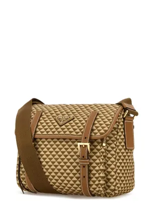 Prada Womens Printed Re-Nylon Crossbody Bag Caramel Poliammidericiclata-Vitello Borse A Tracolla