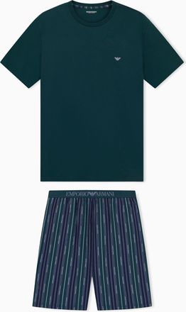 Emporio Armani Herren Classic Pattern Short Pajamas Pyjamaunterteil, gr&uuml;n, L
