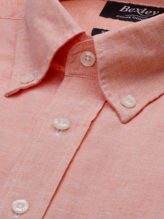 Bexley Colten - Chemise homme chambray orange p&acirc;le
