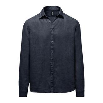 Bomboogie Homme, Chemises, Bleu, Taille: L Chemise &agrave; Manches Longues en Lin