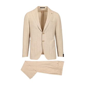 Tagliatore Gestreifter- einreihiger Anzug - - Suits - Herren - Beige - XL