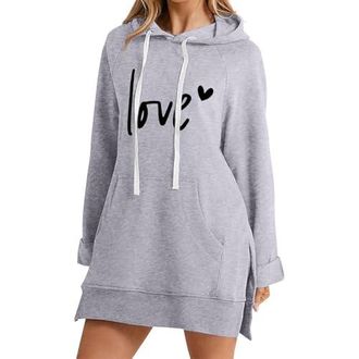 Generic Robe &agrave; capuche surdimensionn&eacute;e chaude pour femme avec cordon de serrage et poche, gris clair, XXL