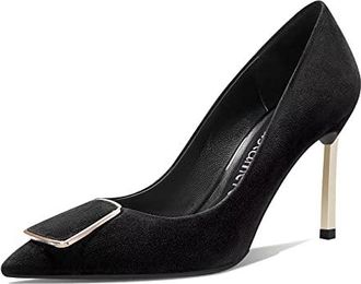 Castamere Femmes Aiguille Haut High Talon Heel Ferm&eacute; Pointu Bout Escarpins Slip-on Party Bureau Dress Cute Classique Chaussures 8.5 CM Heels Noir 39 EU