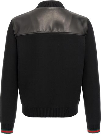 Gucci Mens Black Lamb Leather Jacket Clothing