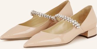 Jimmy Choo London Mary-Jane-Ballerinas Bing Mit Schmucksteinen beige