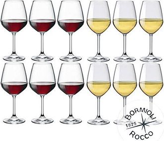Bormioli Rocco Divino Set Calici Vino Rosso e Bianco 12 Pz