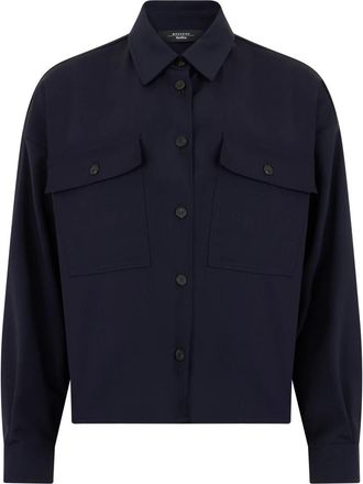 Max Mara Femme, Blouses et Chemises, Bleu, Taille: 36 FR Veste courte en tissu de laine