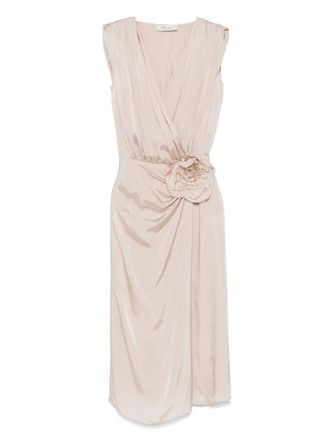Blumarine robe mi-longue en serg&eacute; - Rose