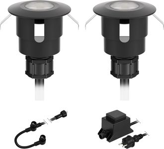 LEDs Com LED Bodeneinbauleuchte ATRIA für außen, IP65, schwarz, rund, 40mm Ø, kaltweiß 2er Set