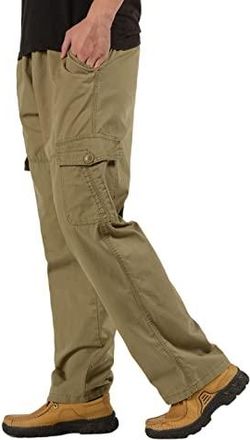 Generic Pantalon cargo doubl&eacute; en polaire pour homme - Pantalon de jogging cargo pour homme coupe d&eacute;contract&eacute;e &eacute;lastique - Pantalon de jogging &eacute;pais doubl&eacute; en 