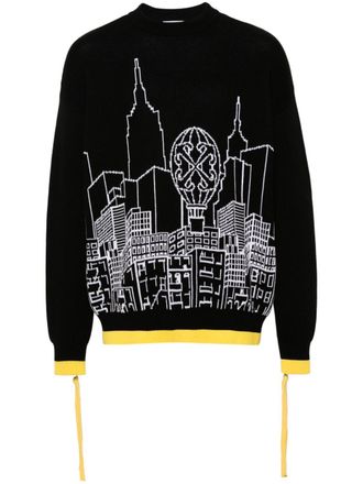 Off-white pull &agrave; d&eacute;tails intarsia - Noir