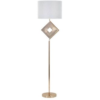 Dmora Stehlampe Bionaz, Bodenlicht, Lampe, Stehleuchte, 40x40 h161 cm, Wei&szlig; und Gold - Dmora