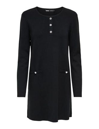 Only Onlania Ls Robe &agrave; col Rond avec Boutons