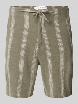 Selected Regular Fit Bermudas mit Strukturmuster Modell BRODY