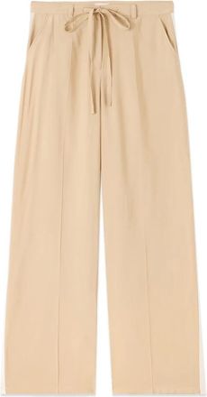 Oltre Femme, Pantalons, Beige, Taille: 44 FR Pantalon Palazzo avec Bande Lat&eacute;rale